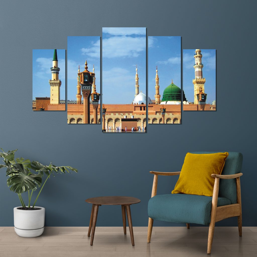 Masjid al-Nabawi (Mosque of the Prophet) Wall Frame (5P) – Nice Media ...